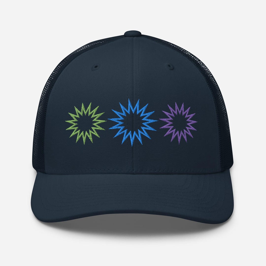 Cool Star Burst MCM Inspired Navy Trucker Cap, MCM Hat, MCM Gift, Mid ...