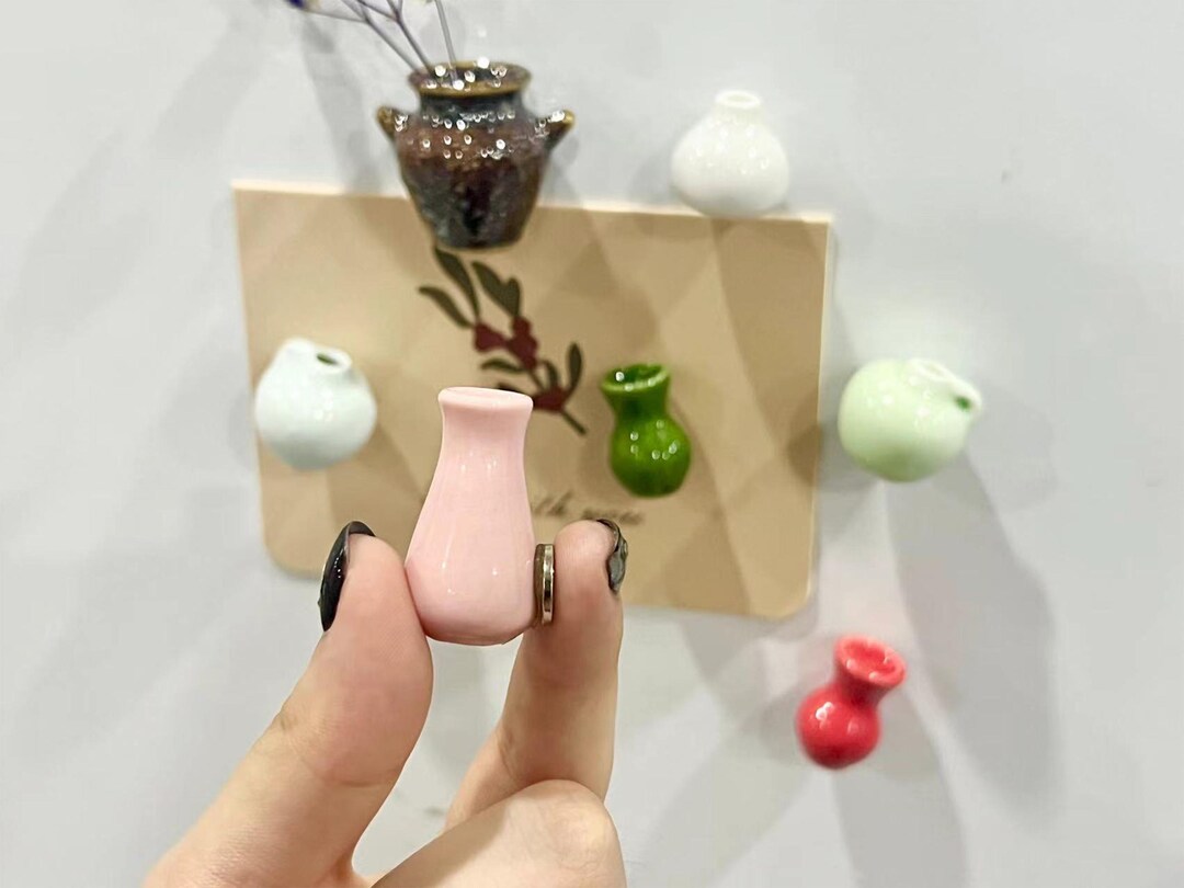 Cute Mini Ceramic Magnetic Vase Refrigerator Decor, Unique Vase ...