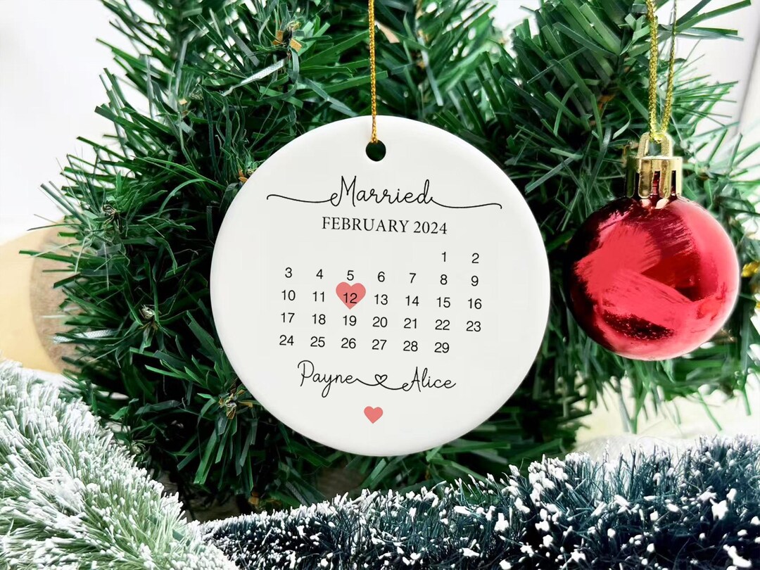 Personalized Calendar With Names Married Day Keepsake, Custom Married ...