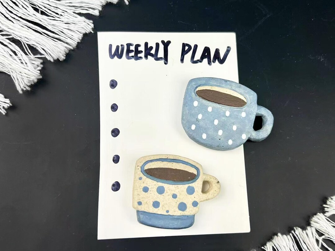 Mini Clay Mug Magnets Kitchen Decor, Funny Fridge Magnets Handmade ...