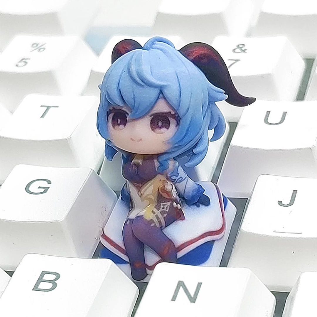 Genshin Impact Ganyu Chibi-figure Keycap, Desk Decor | Universal Keycap ...