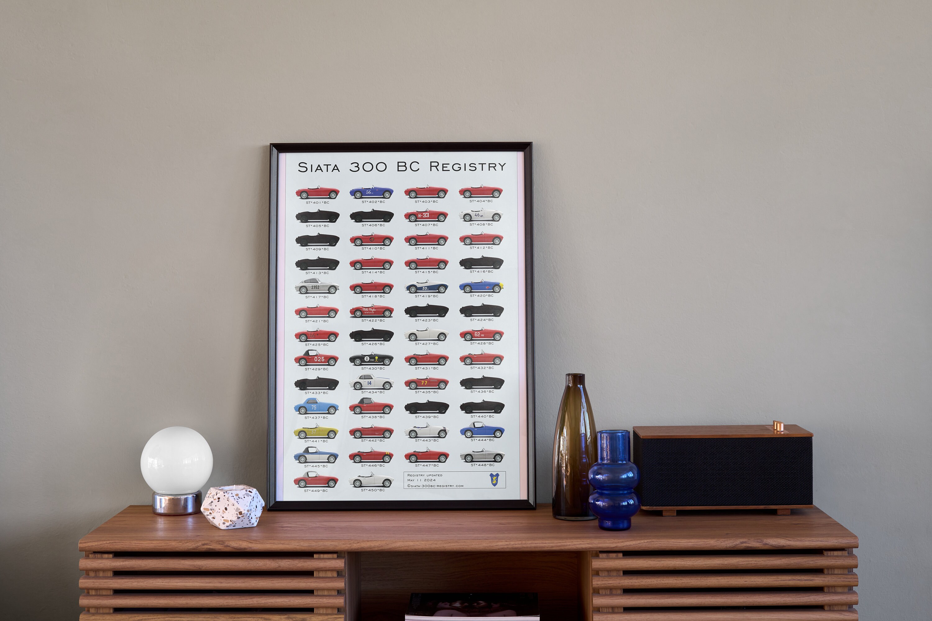 The Complete Siata 300 BC Registry Poster - Etsy