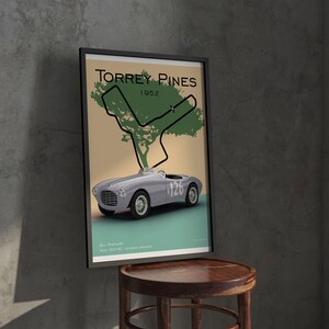 Torrey Pines 1952 - Bill Friedauer - Siata 300 BC Race Poster - Etsy
