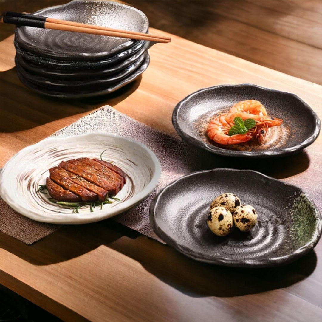 Japanese and Korean Ceramic Plates, Unique Cooking, Sushi Snack Dishes ...