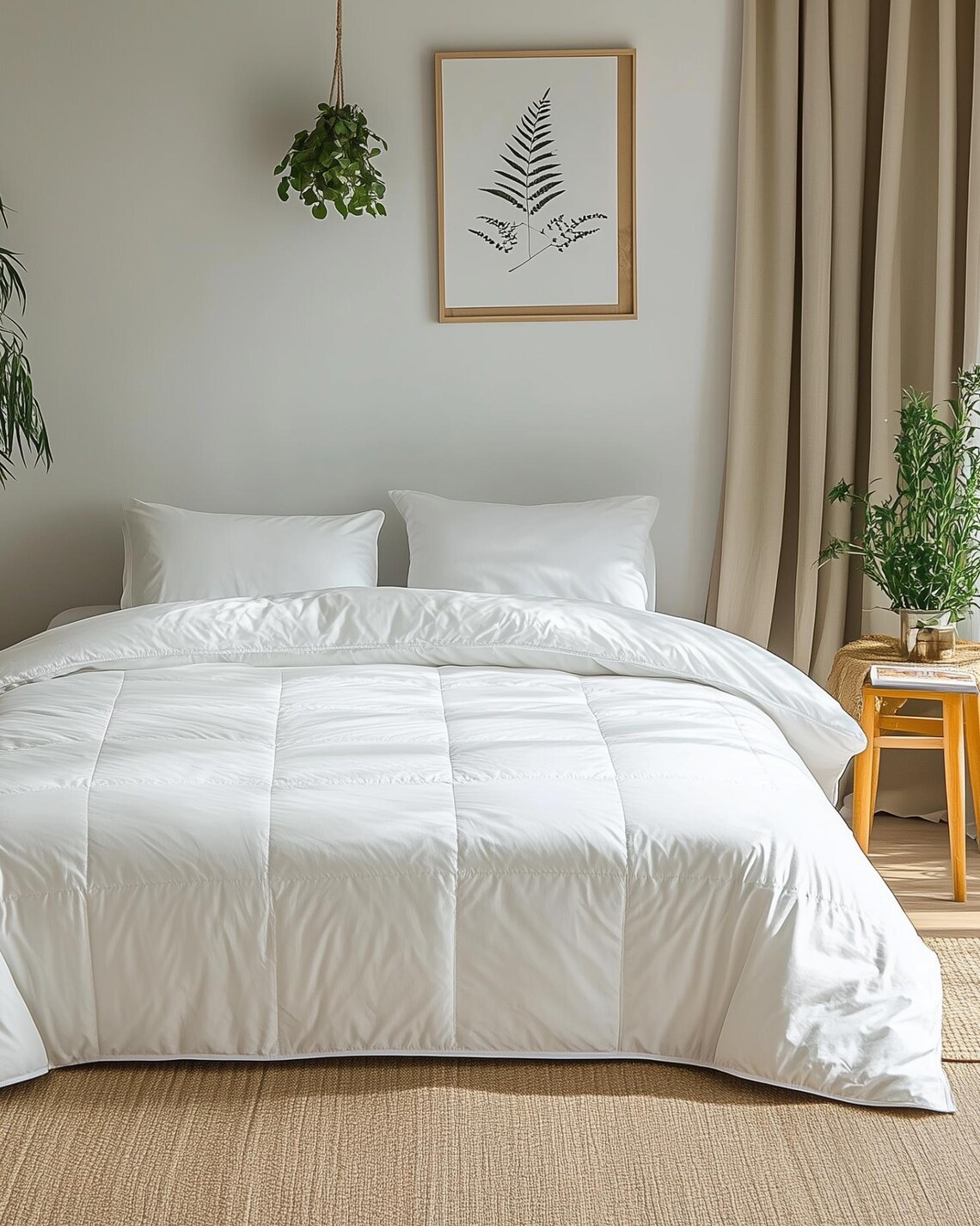 100% Mulberry Silk Filled Duvet 300TC Cotton Sateen Cover All Season ...