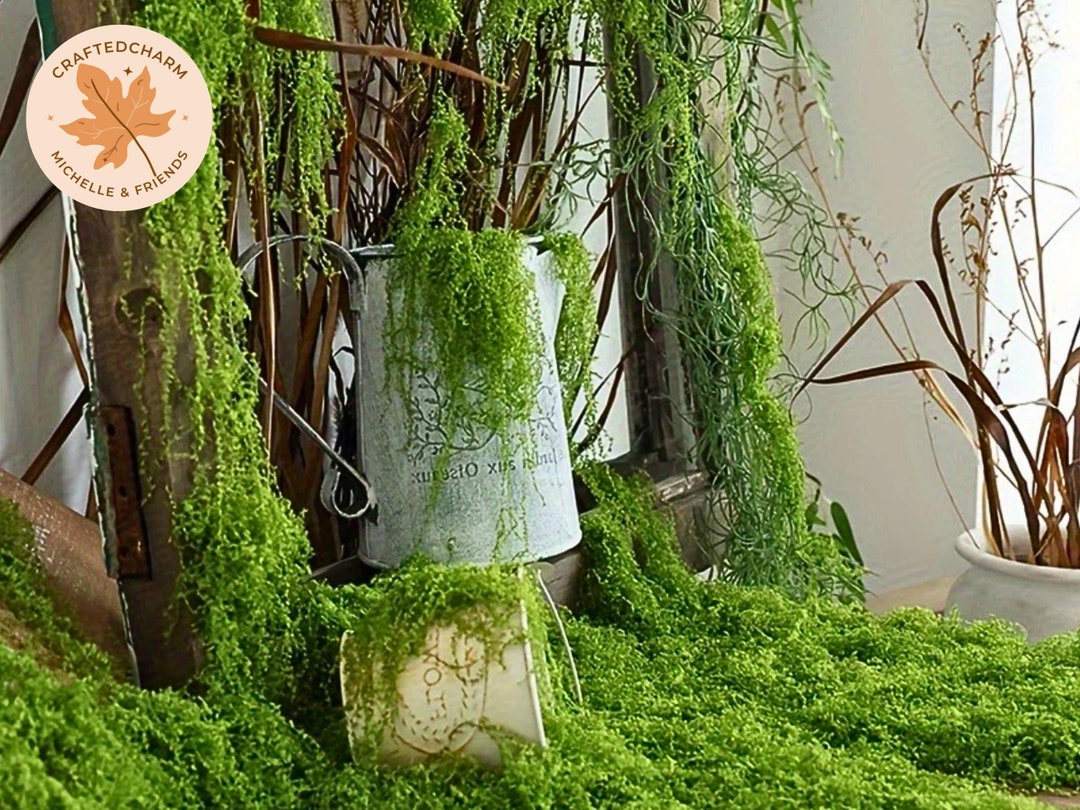 Artificial Moss Decorative Realistic Rustic Woodland Decor Imitation ...