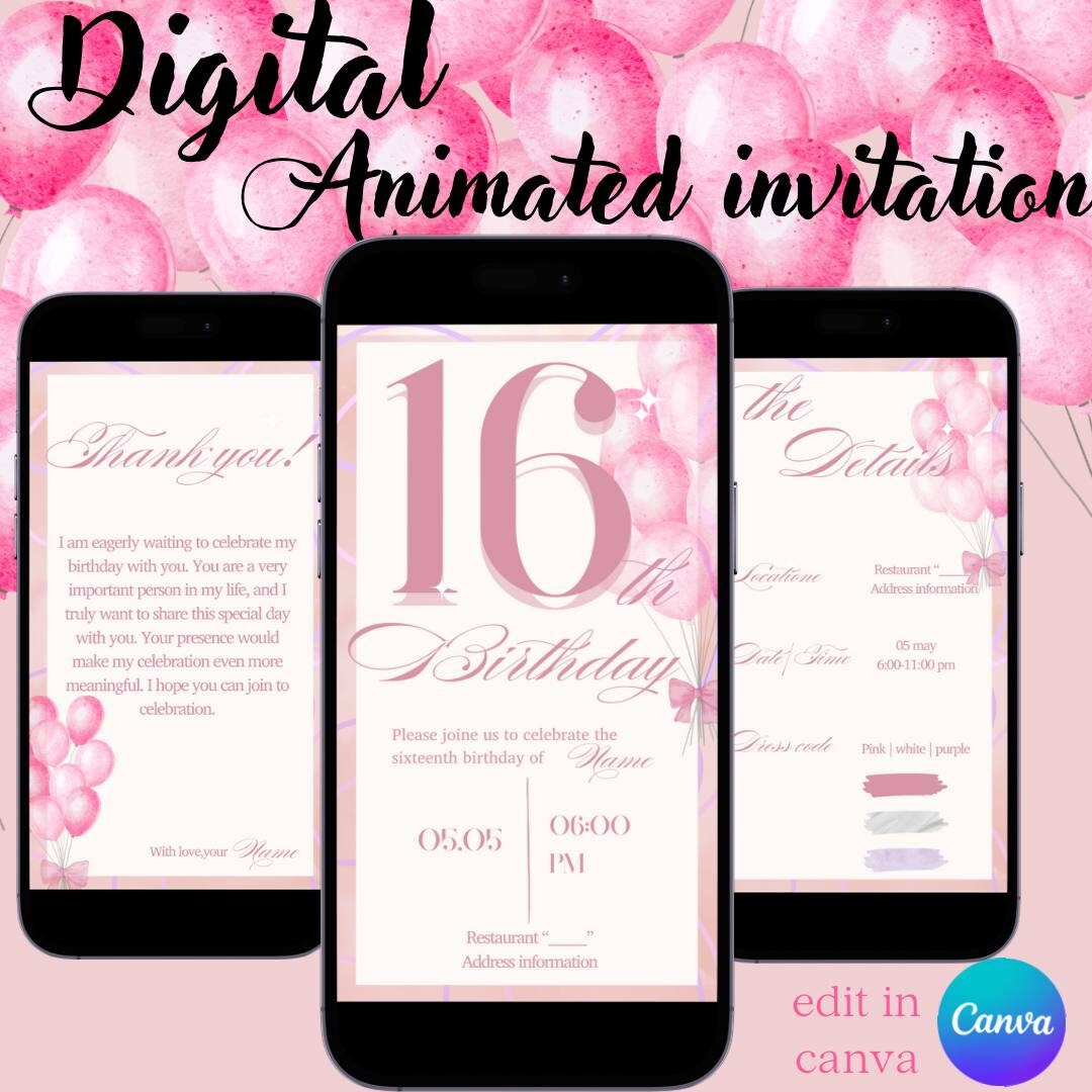 Animated Invitation Birthday - Etsy