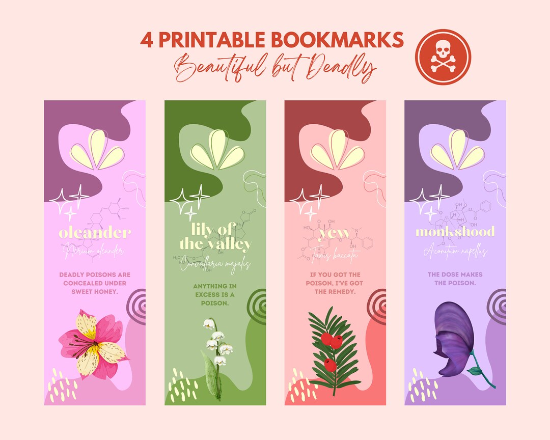 4 Printable Bookmarks for Nature Lovers, Digital Bookmarks to Download ...