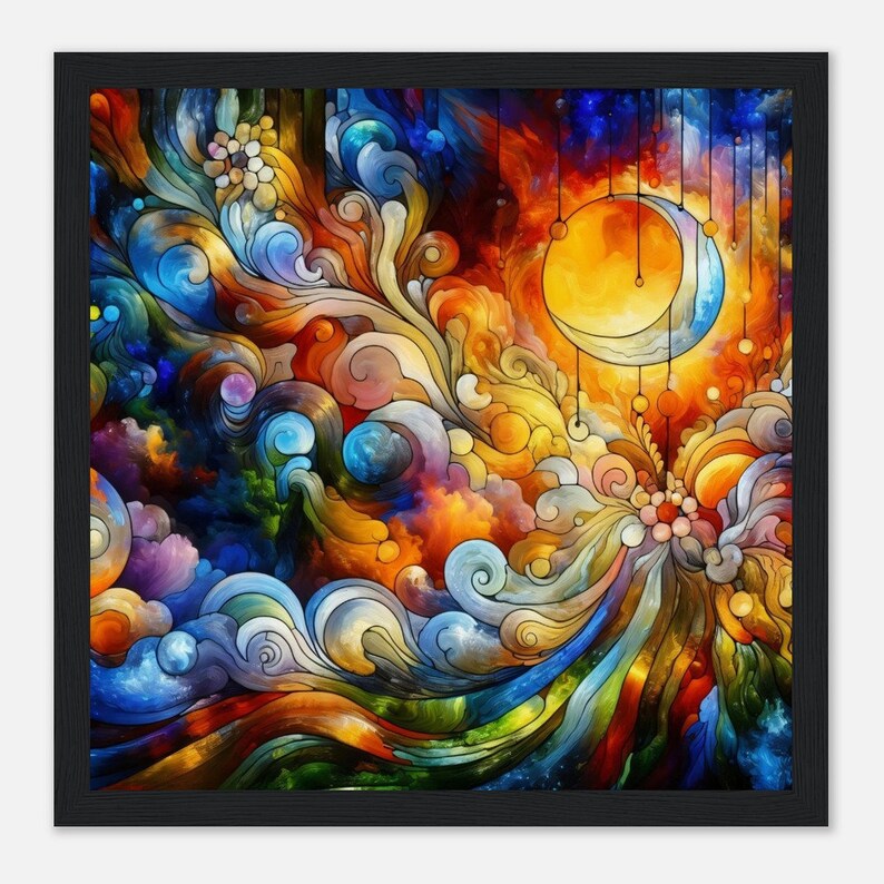 Oil Painted Stained Glass Print - Etsy