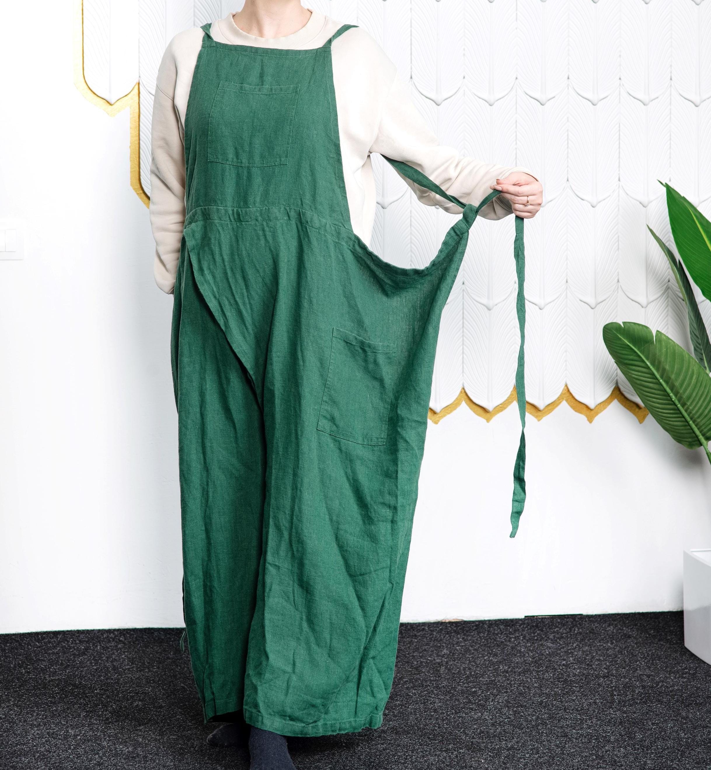Linen Split Leg Apron for Pottery Apron for Women and Men. Heavy Linen ...