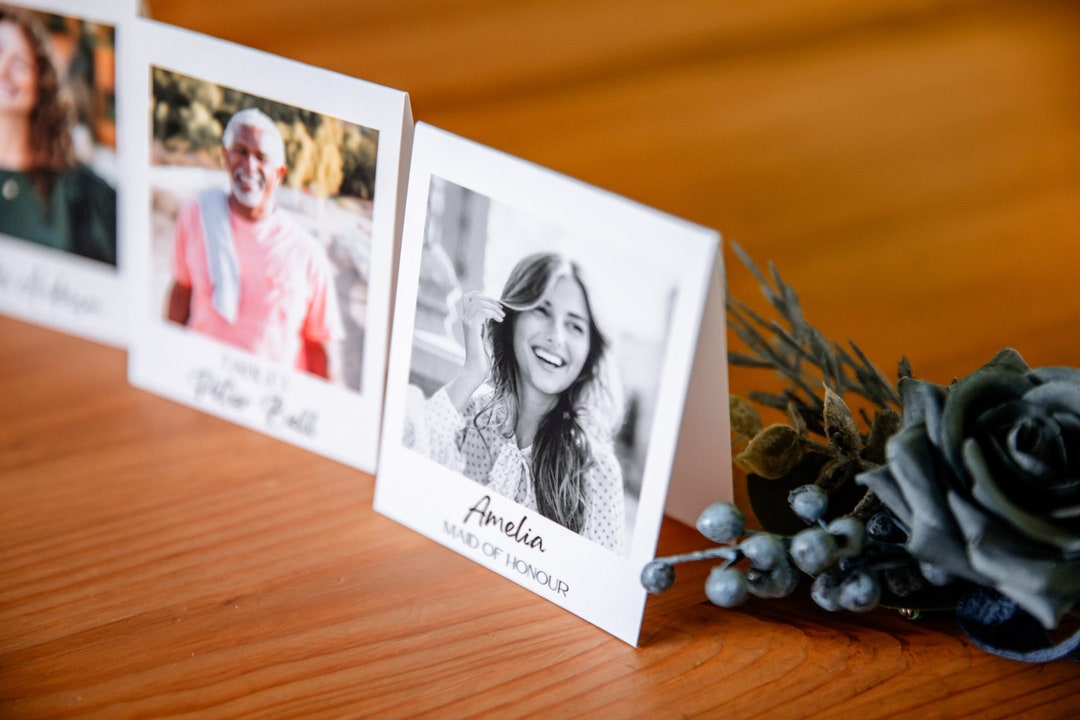 Photo Place Cards, Personalized Wedding Place Cards, Photo Name Tags ...
