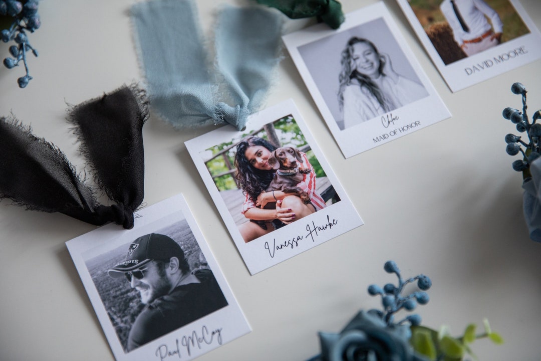 Wedding Place Cards With Picture, Photo Place Cards, Ribbon Place Cards ...