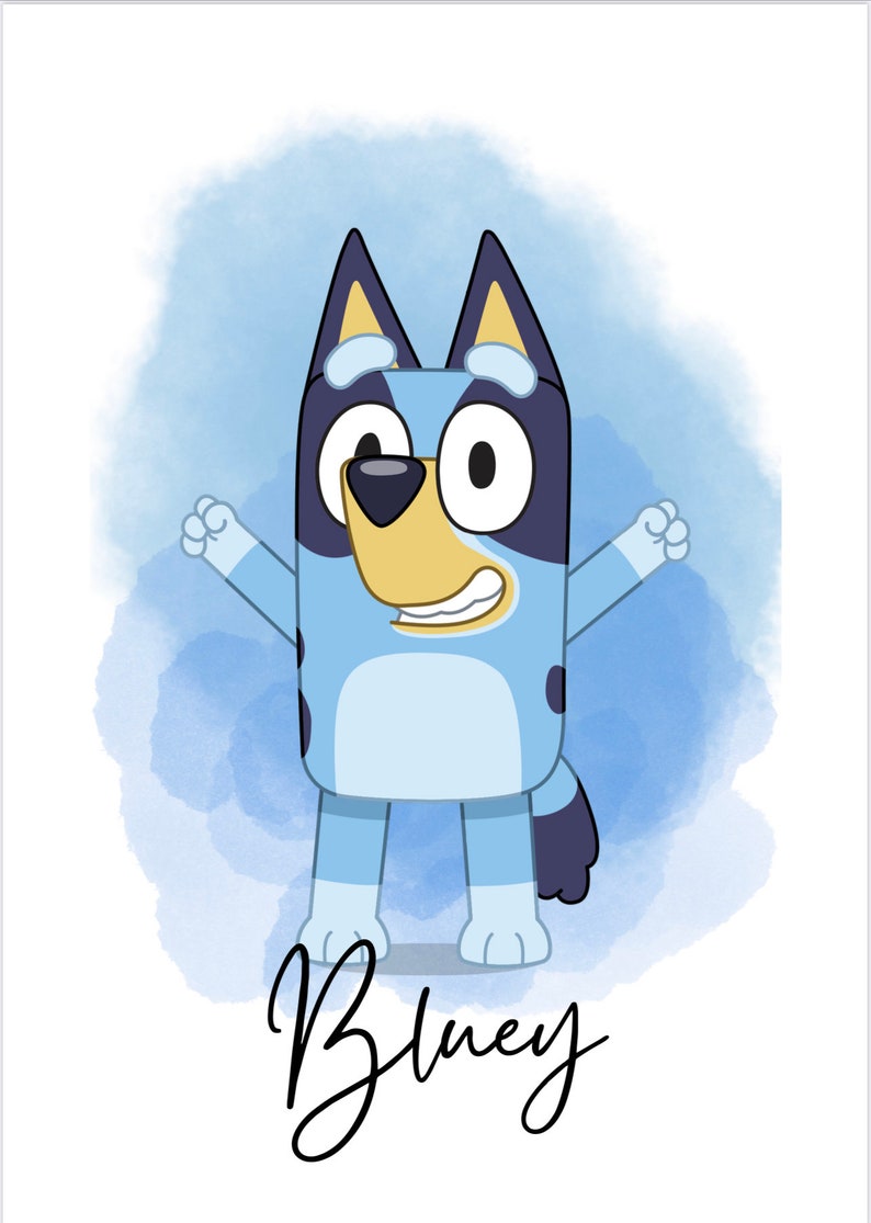 Bluey Heeler, Digital Download Print, the Heelers, Bluey, Bingo, Chilli ...