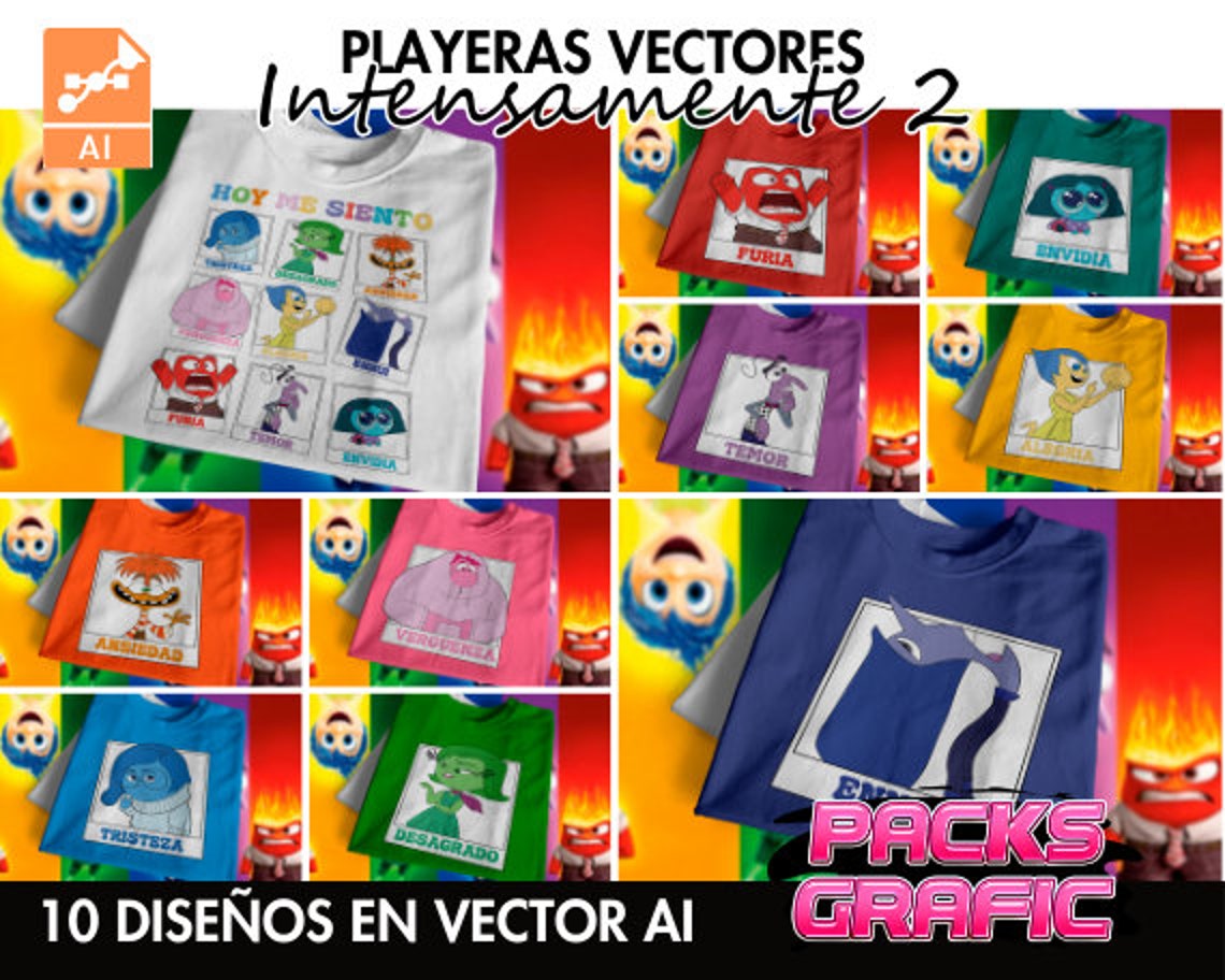 Vectores Intensamente 2 - Etsy México