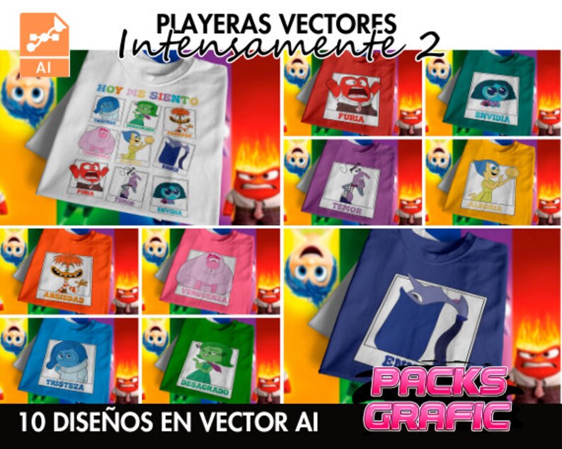 Vectores Intensamente 2 - Etsy México