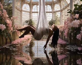 Fine Art Digital Backdrop Pink Castle Solarium Garden Fantasy Maternity ...