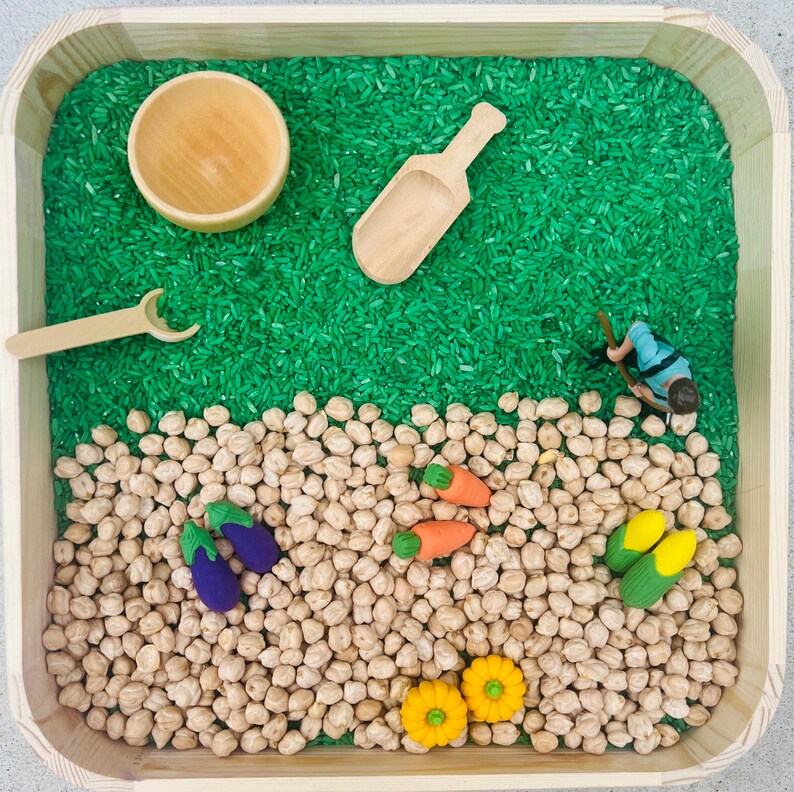 Crop Play Kit| Rice Sensory Filler| Sensory Bin| Montessori Toy ...