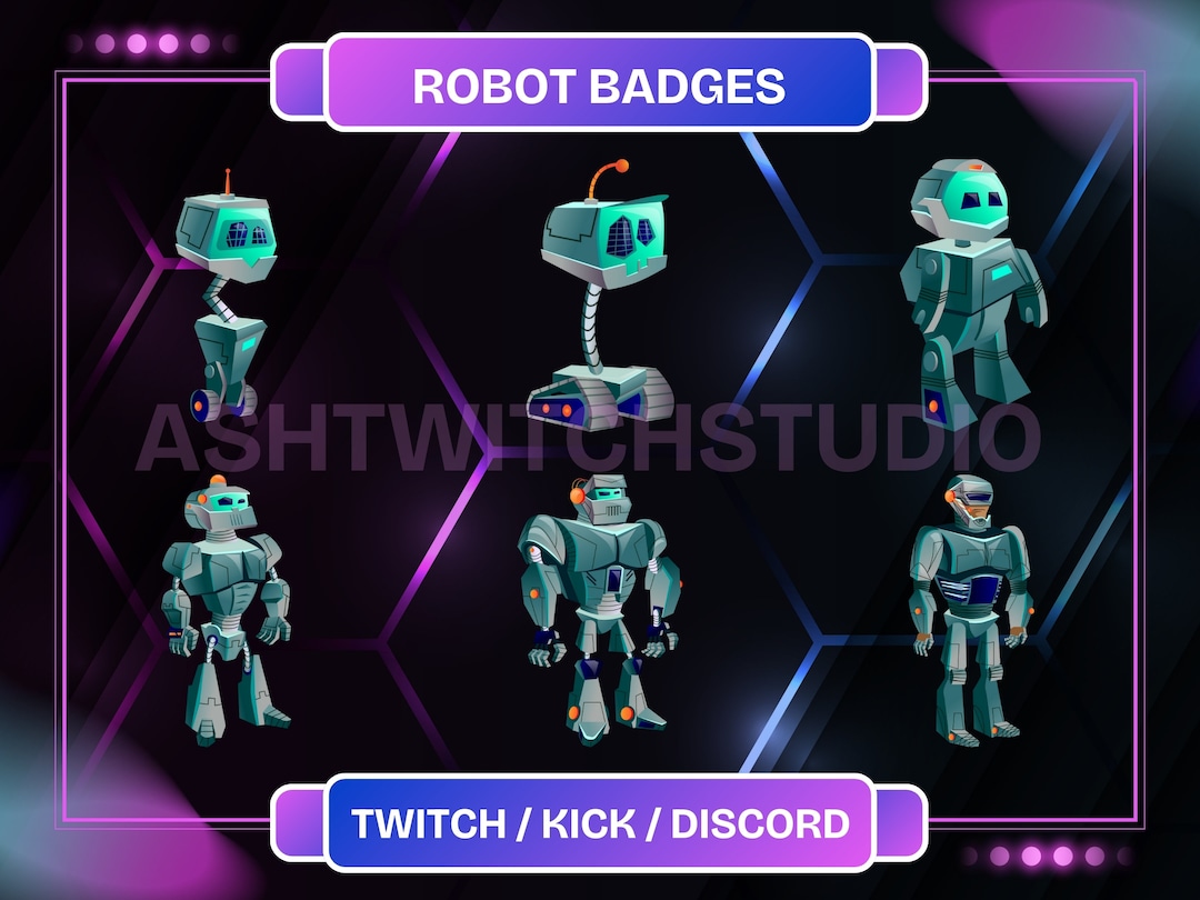 Robot | Sub/bit Badges | Discord Role Badges | Twitch Discord Youtube ...