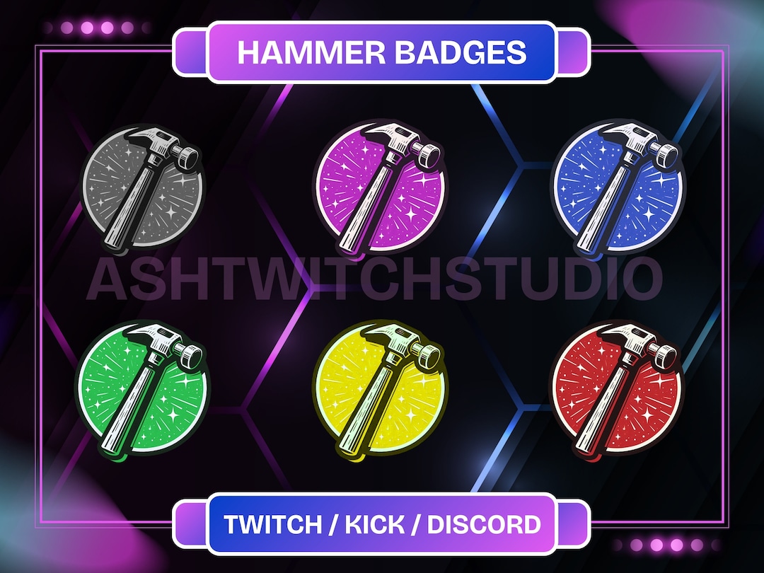 Twitch Hammer Sub Badges | Twitch Subscriber Badges | Bit Badges ...