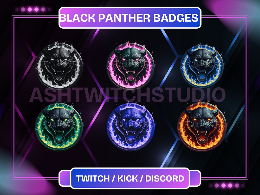 Panther Twitch Sub Badges (bits, Subs, 6 Badges) - Animal Inspired ...