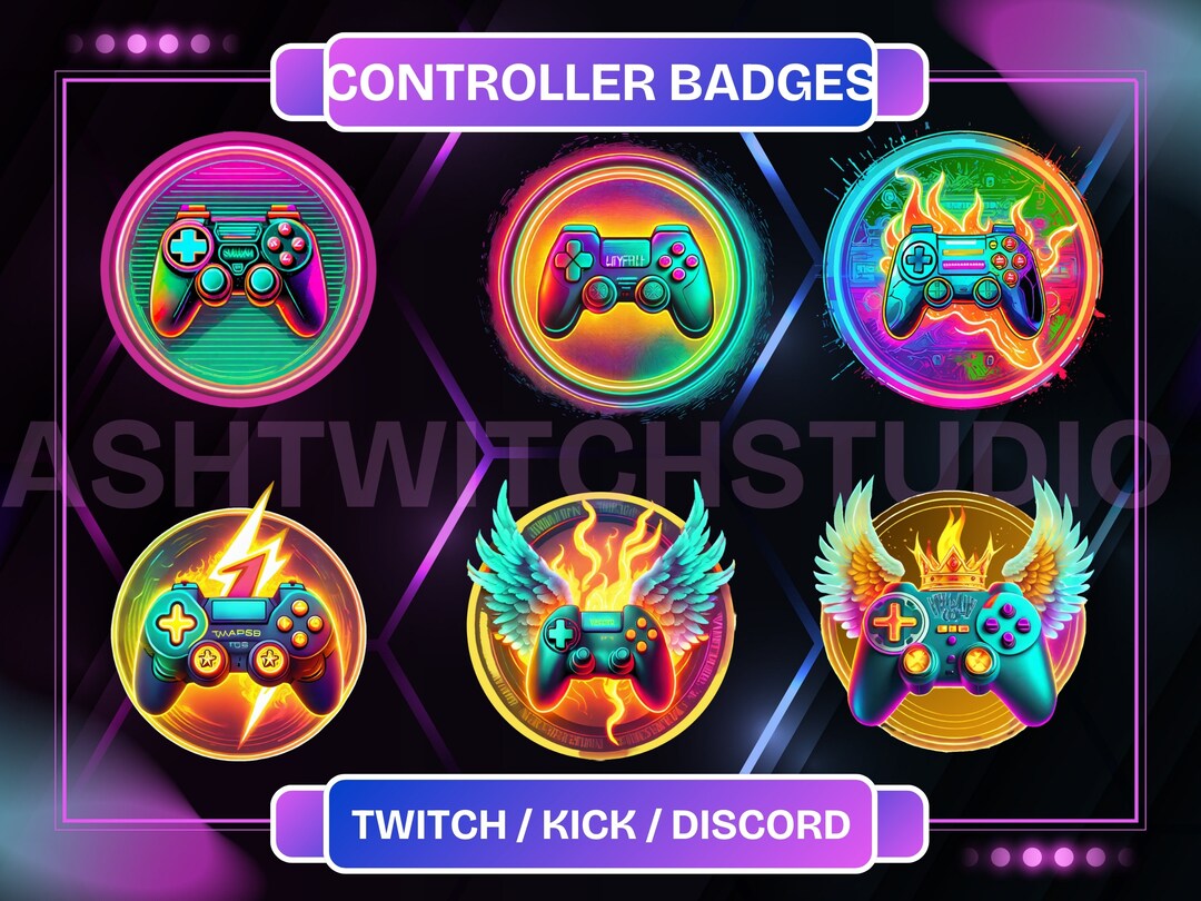 Controller Twitch Badges Joystick Bit Badges Twitch Subscription Badges Arcade Twitch Sub Badges ...