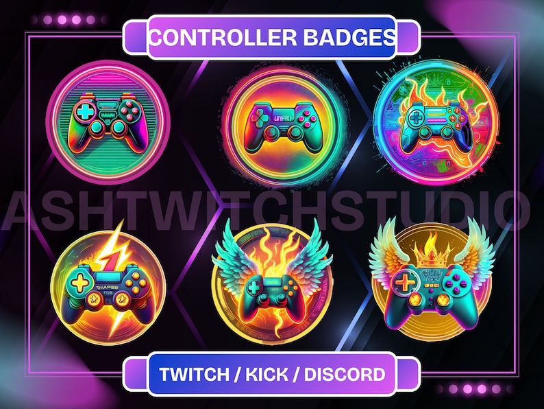 Controller Twitch Badges Joystick Bit Badges Twitch Subscription Badges ...