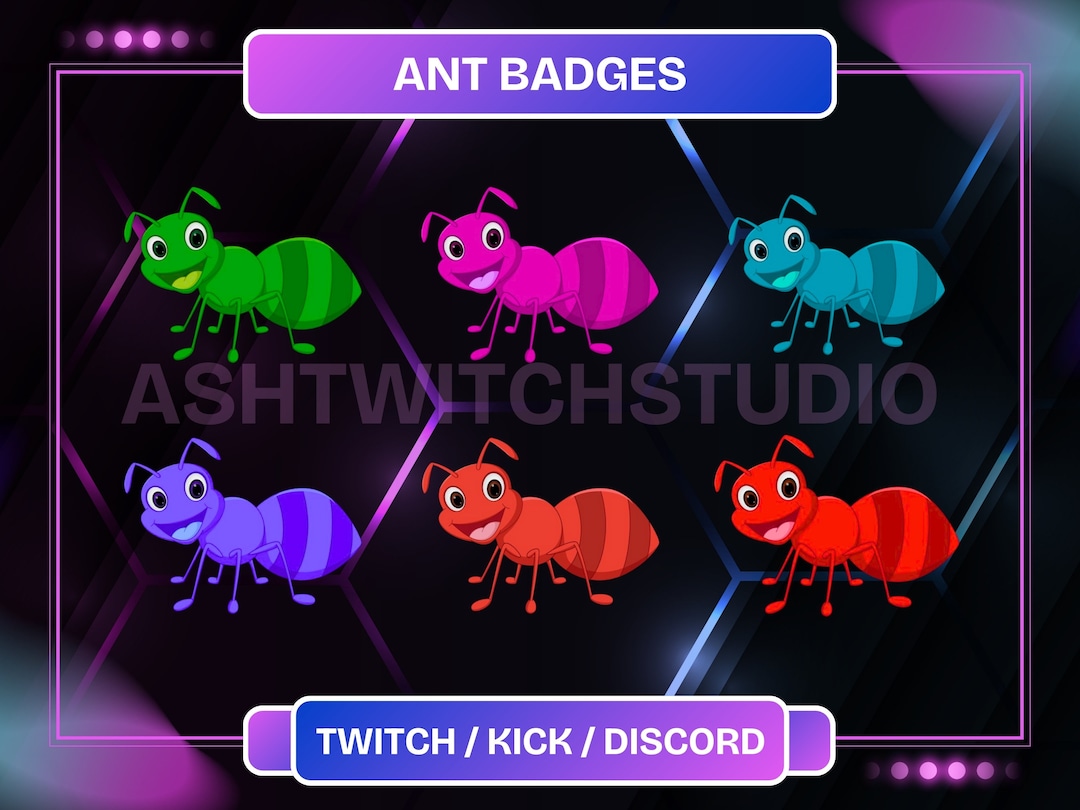Twitch Ant Sub Badges Twitch Subscriber Badges Bit Badges Streamer ...