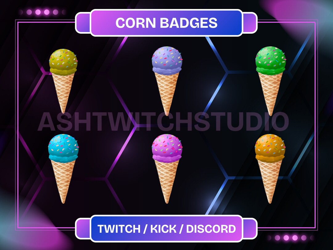 Cute Cone Sub Badges for Twitch Twitch Sub & Bit Badges Food Sub Badges ...