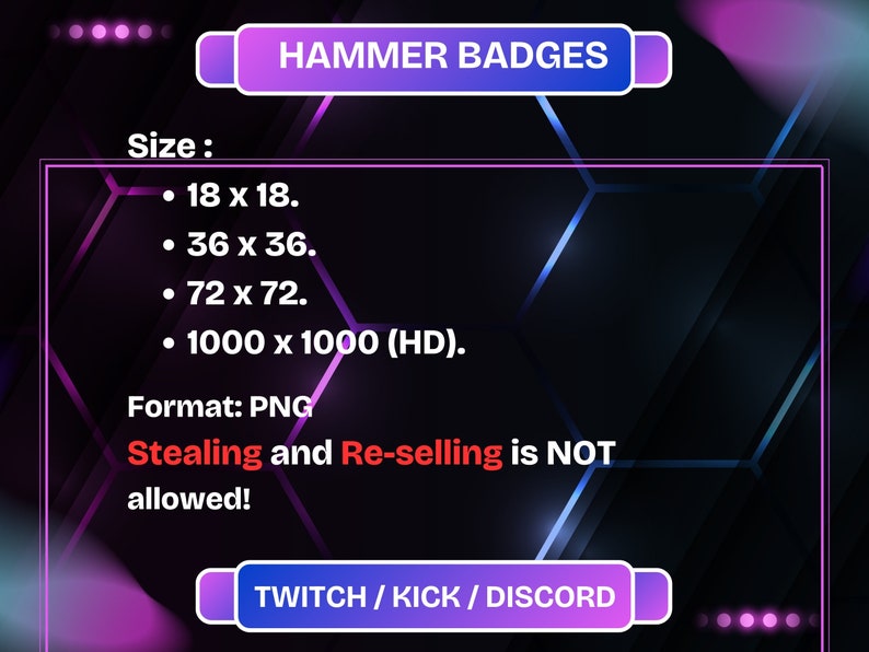 Twitch Hammer Sub Badges | Twitch Subscriber Badges | Bit Badges ...