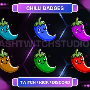 Twitch Chilli Sub Badges | Instant Download | Spicy Badges | Static ...