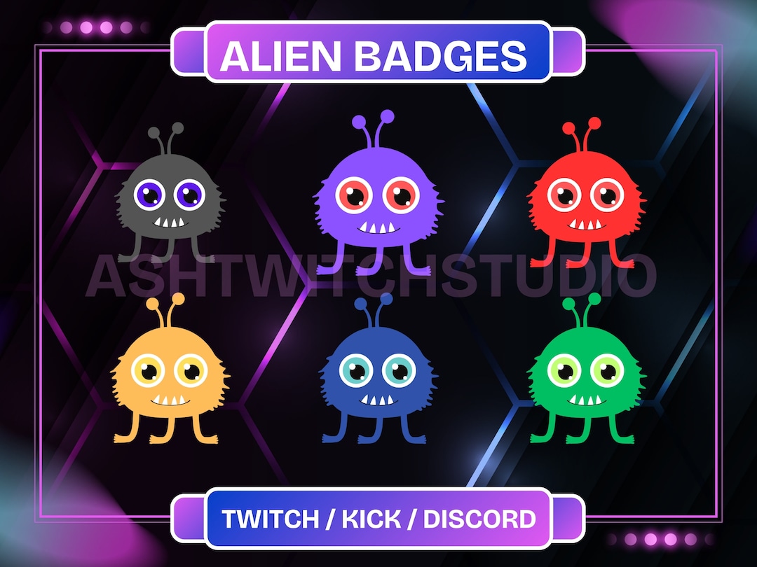 Alien Sub Badges Designed for Twitch, Discord, Sub, Streamers Creature ...