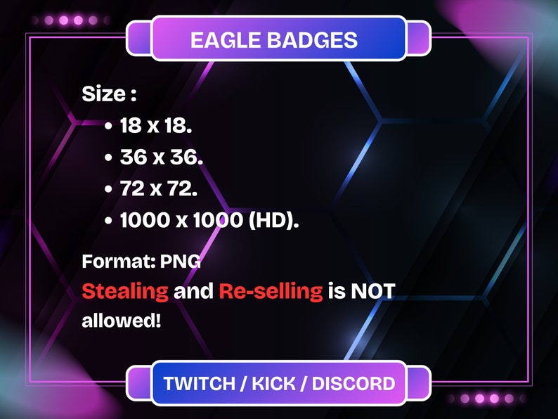 6 Eagle Sub & Bits Badges for Twitch Stream Discord Youtube Kick Bird ...