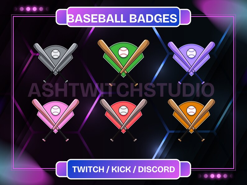 Baseball Badges for Twitch, Youtube, Discord, and Kick Sports Badges ...