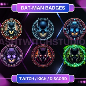 6 Sub/bit Twitch Badges | Bat-man | Instant Download | Anime Badges ...