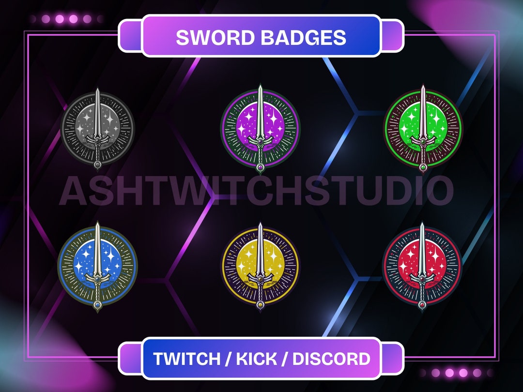 Sword Twitch Badges | Static Twitch Badges | Discord Badges | Weapon ...