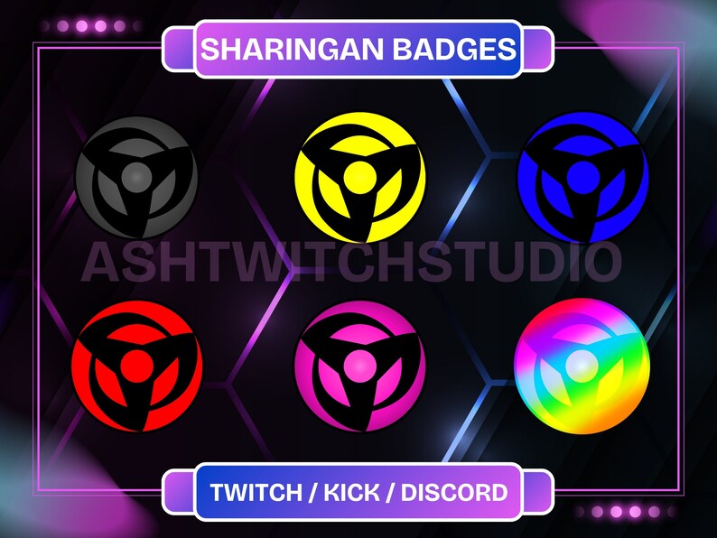 Twitch Anime Symbol Sub Badges Discord Stream Cute Symbol Badges Pre ...