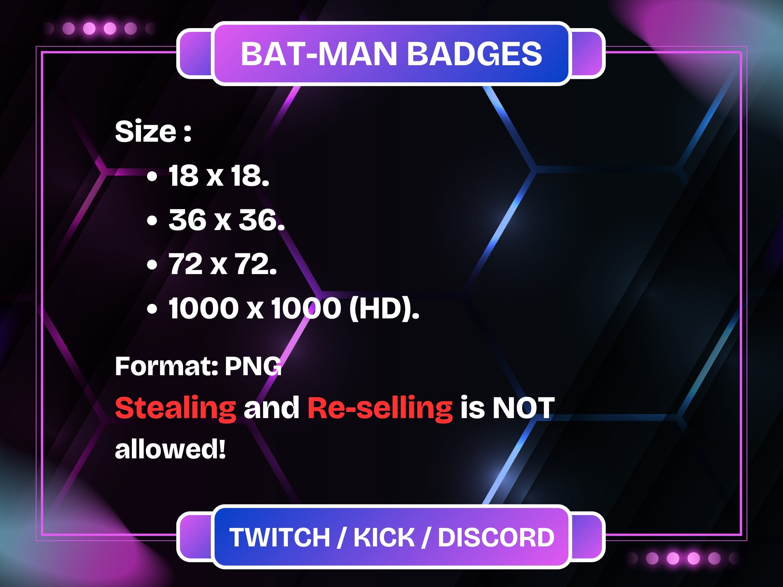 6 Sub/bit Twitch Badges | Bat-man | Instant Download | Anime Badges ...
