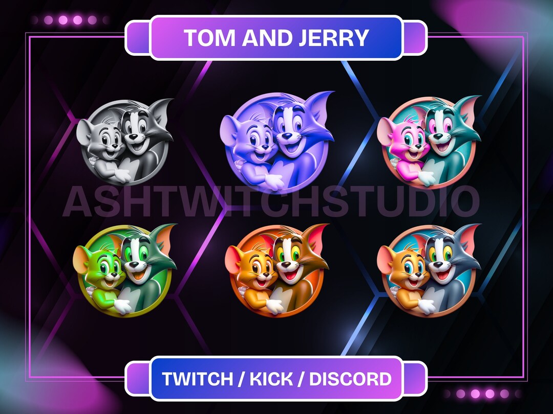 Premade Twitch Badges - Tom and Jerry Themed | Cute Cartoon Characters ...