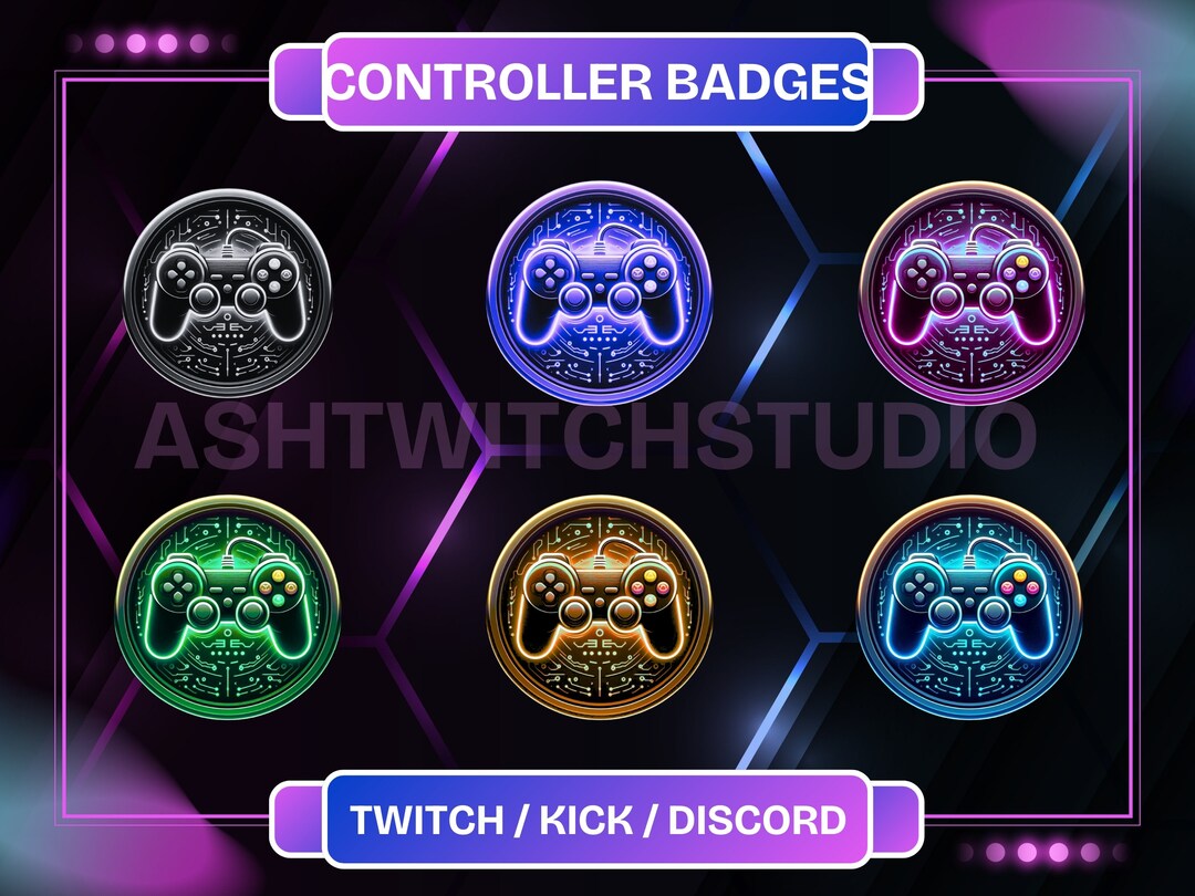 Controller-inspired Badge Set (6x) for Twitch/youtube/discord | Bit ...