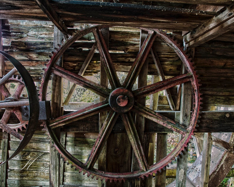 Rustic Industrial Water Mill Wheel Photography Print - Etsy