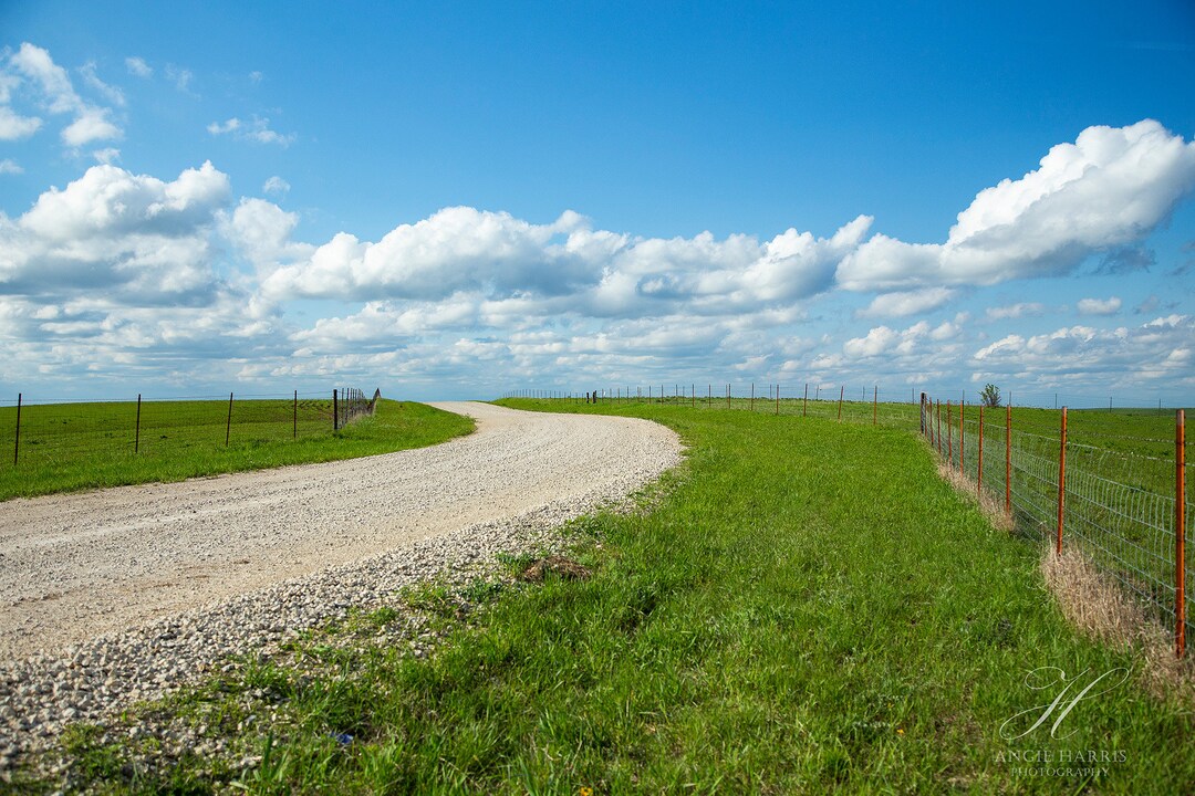 Country Road Landscape Wall Art Kansas Flint Hills Photography Print ...