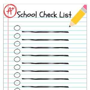Back to School Check List - Etsy