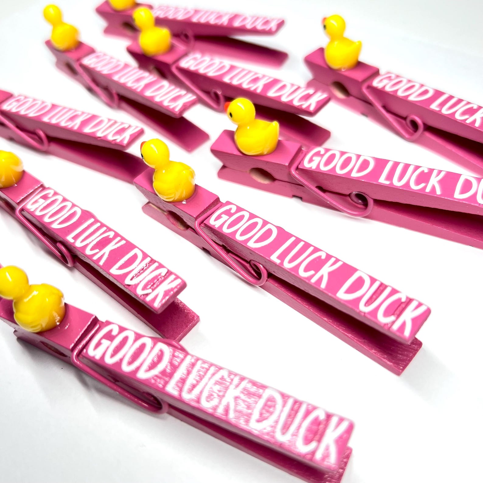 GOOD LUCK DUCK | 10 Pink Cheer Pins, Team Spirit Pins, Good Luck Cheer ...