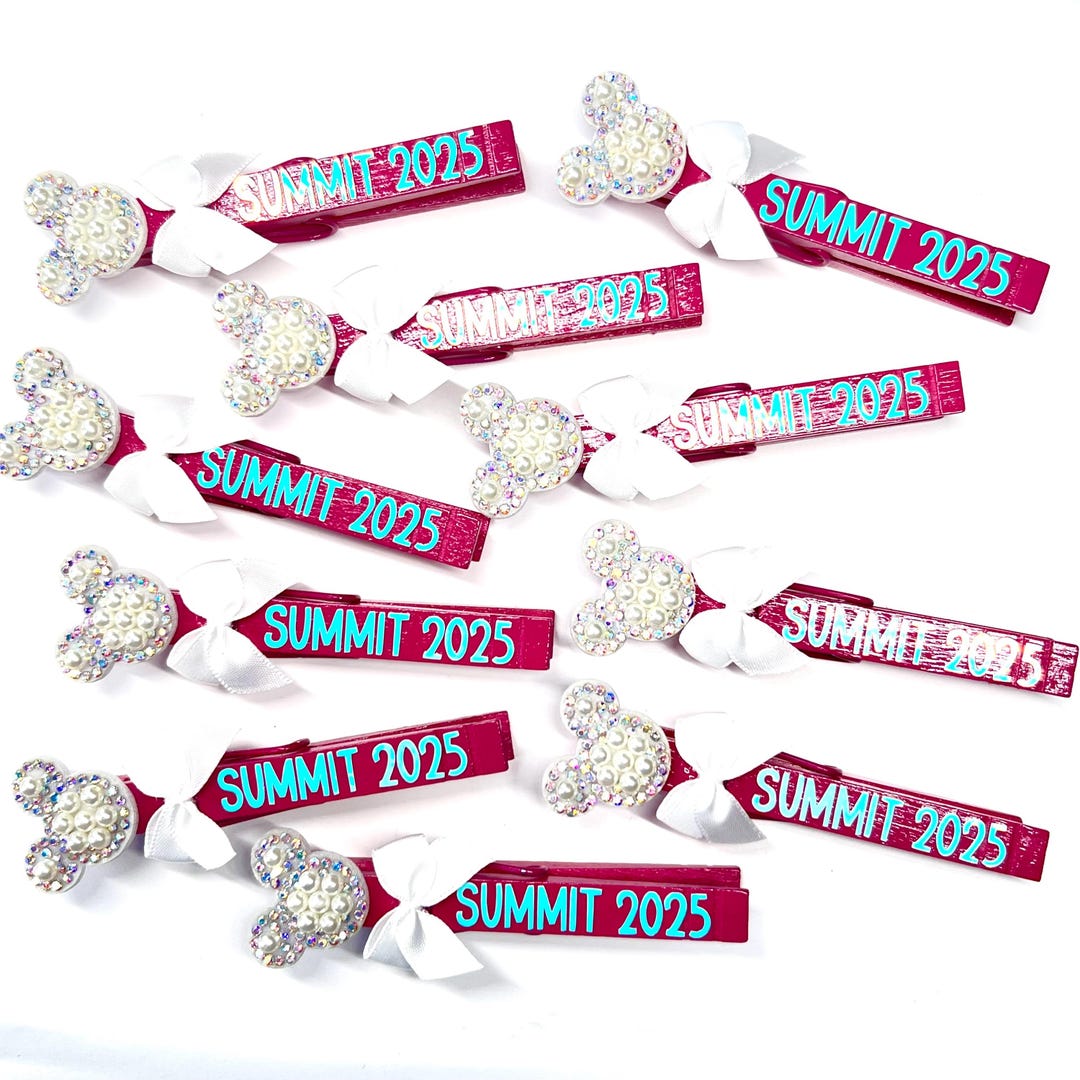 SUMMIT 2025 10 Pink and Iridescent Cheer Pins, Team Spirit Pins, Good ...
