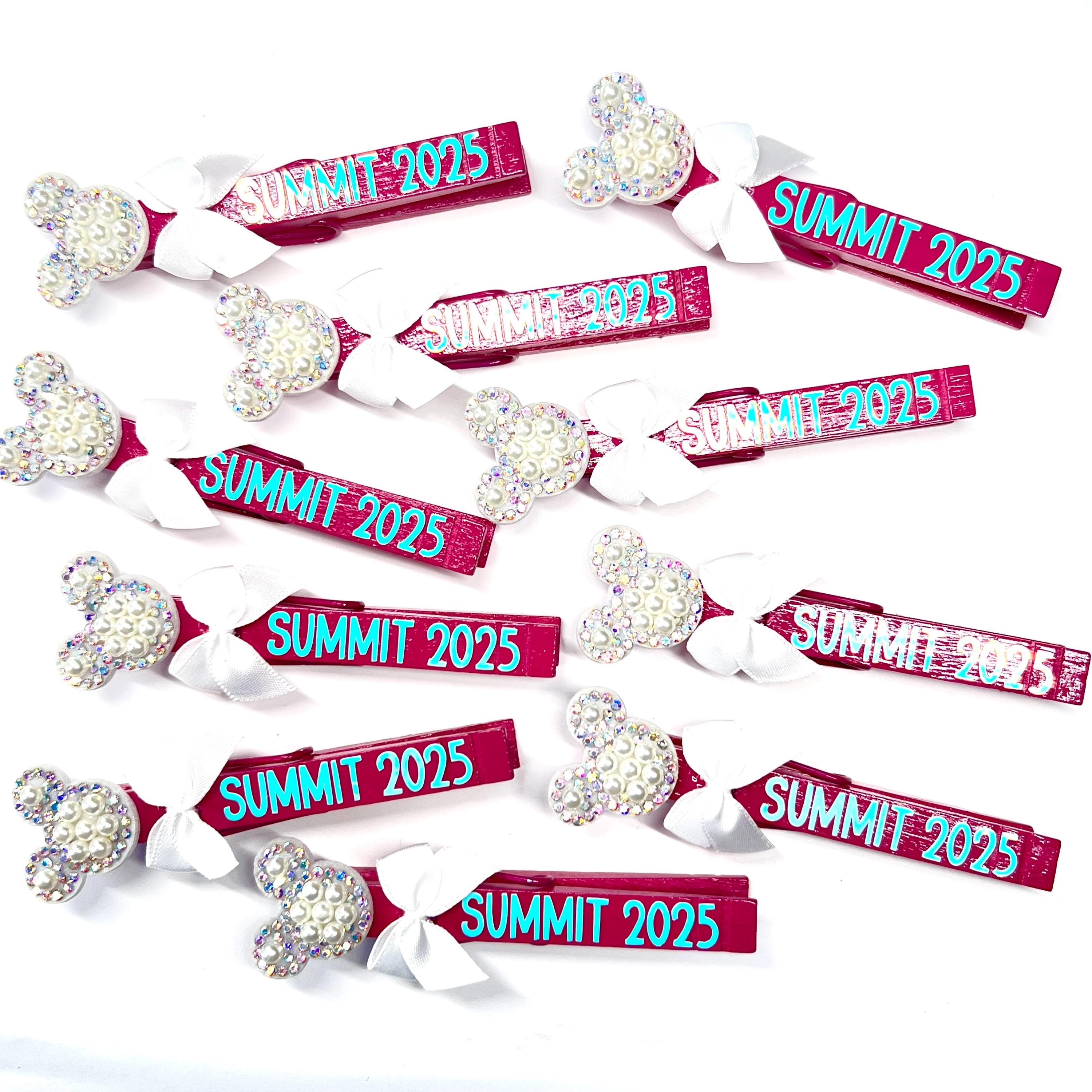 SUMMIT 2025 10 Pink and Iridescent Cheer Pins, Team Spirit Pins, Good ...