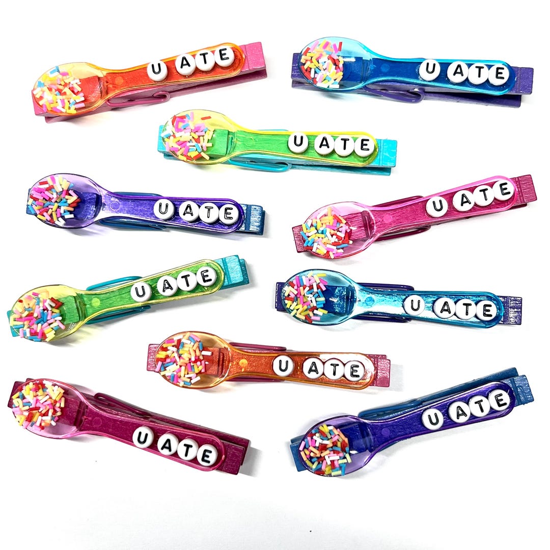 U ATE | 10 Spoon & Sprinkle Cheer Pins, Bright Team Spirit Pins, Good ...