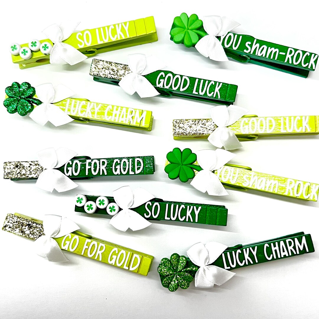 ST. PATRICKS 10 Themed Cheer Pins, Team Spirit Pins, Good Luck Cheer ...