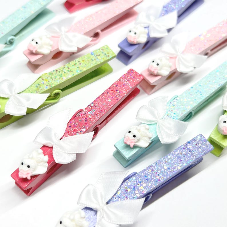 PASTEL BUNNY | 10 Glitter Cheer Pins, Pastel Team Spirit Pins, Good ...