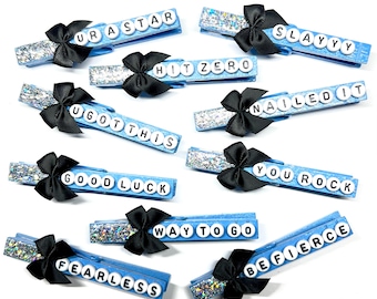 BLUE CHEER SPIRIT | 10 Glitter Cheer Pins, Team Spirit Pins, Good Luck Cheer Pin, Cheer ...