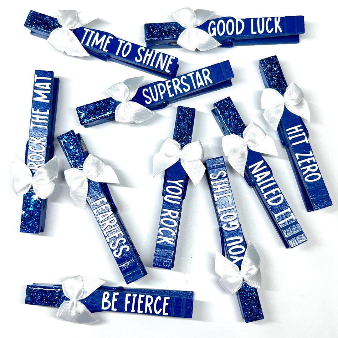 BLUE CHEER SPIRIT | 10 Glitter Cheer Pins, Team Spirit Pins, Good Luck Cheer Pin, Cheer ...